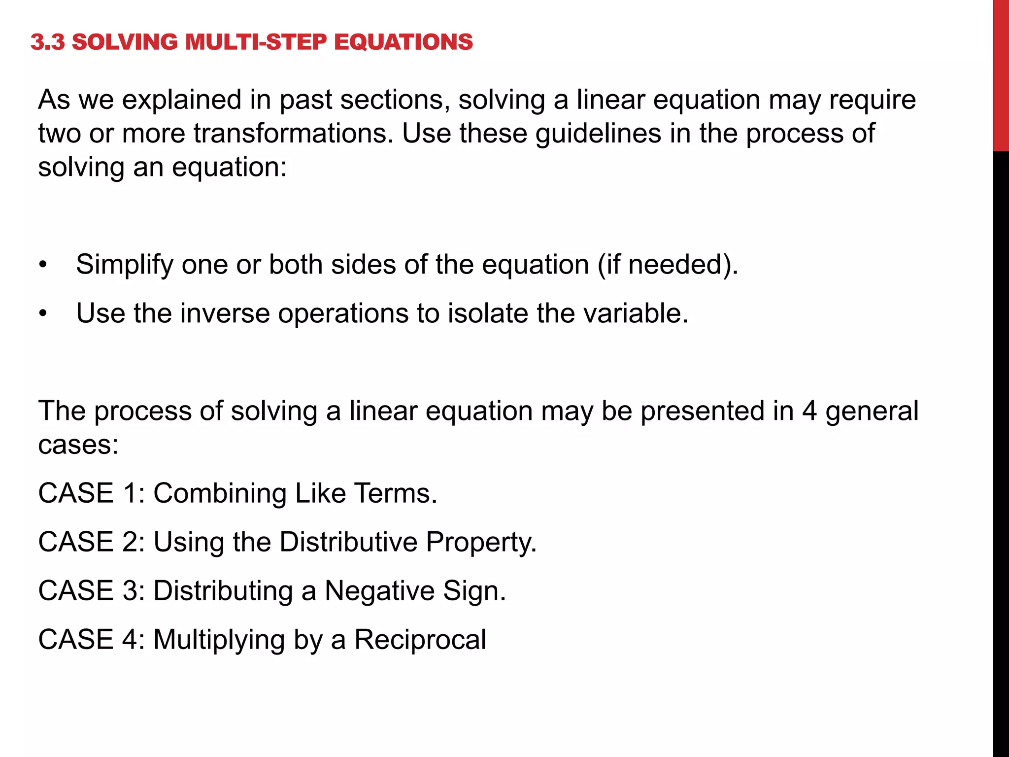 3.3 Solving Multi-Step Equations | PPTX