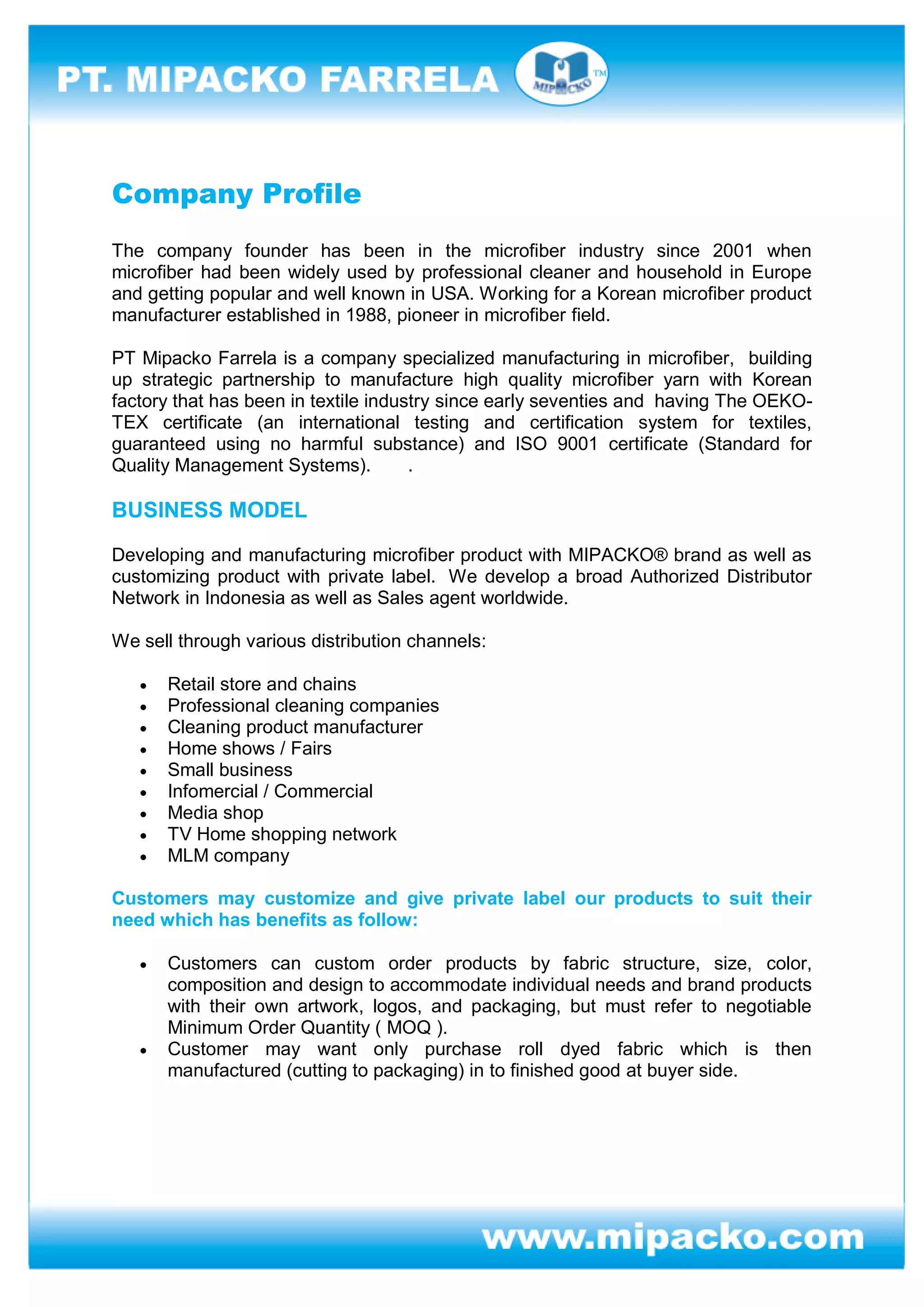 3. company profile mipacko | PDF