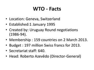 World Trade Organization - WTO - International Business - Manu Melwin ...