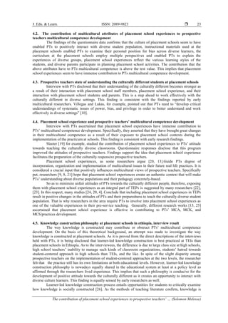 The contribution of placement school experiences to prospective ...