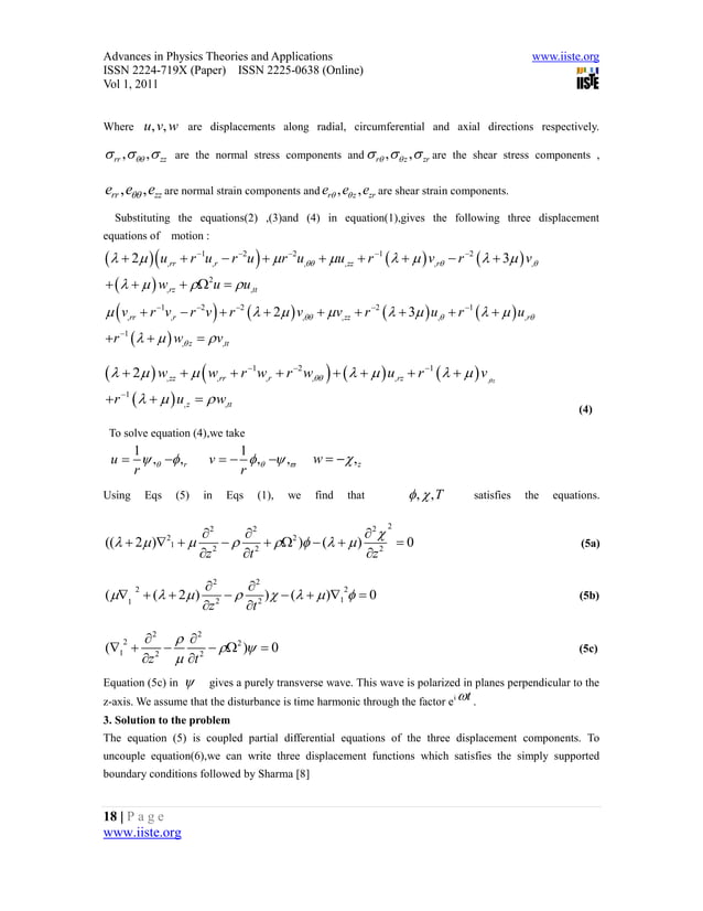3.[15 25]modeling of flexural waves in a homogeneous isotropic rotating cylindrical panel | PDF