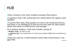 difference between hub, bridge, switch and router