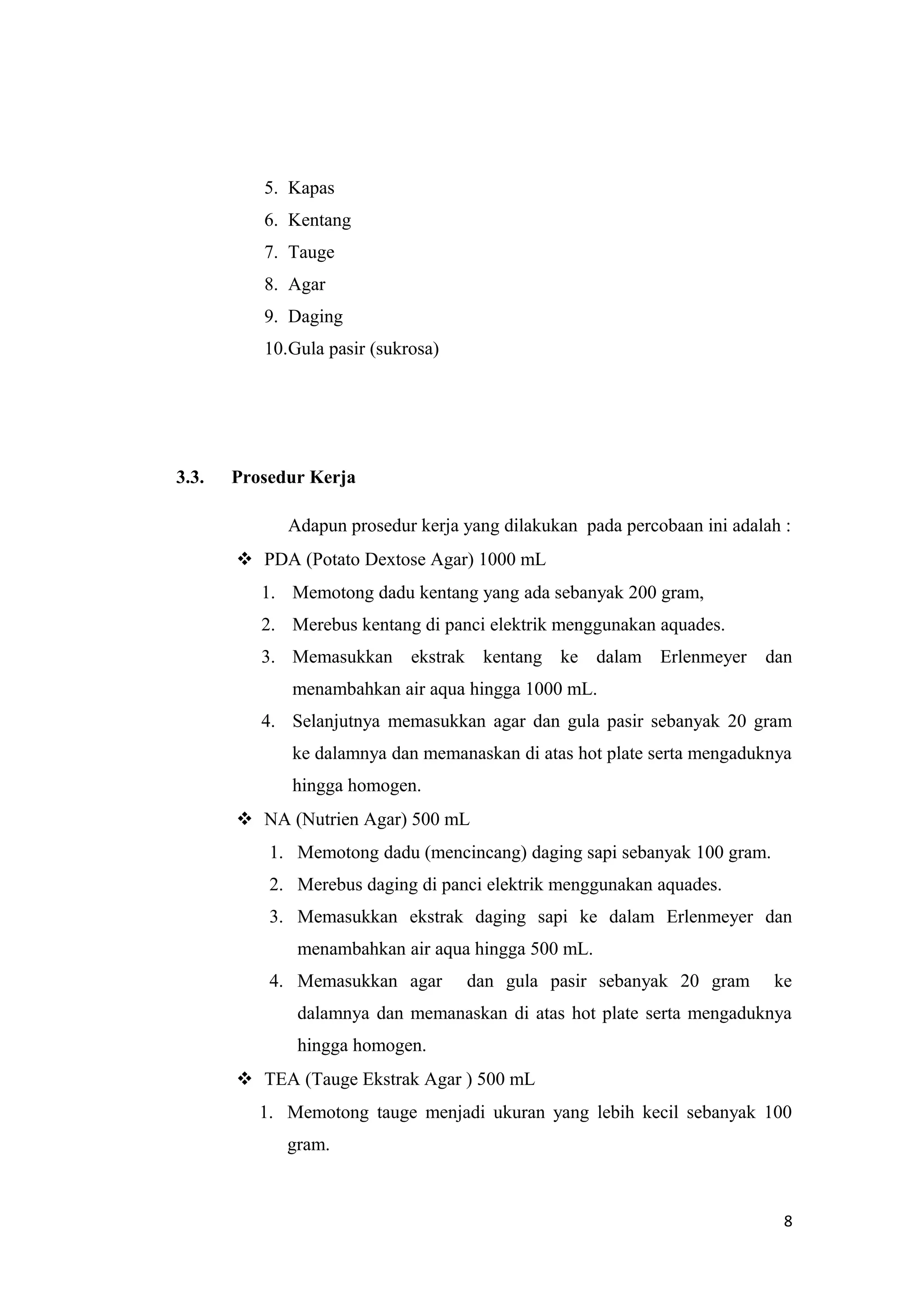 Laporan Mikrobiologi - Teknik Pembuatan Medium | DOC