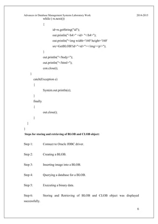 M.TECH 1ST SEM COMPUTER SCIENCE ADBMS LAB PROGRAMS | PDF