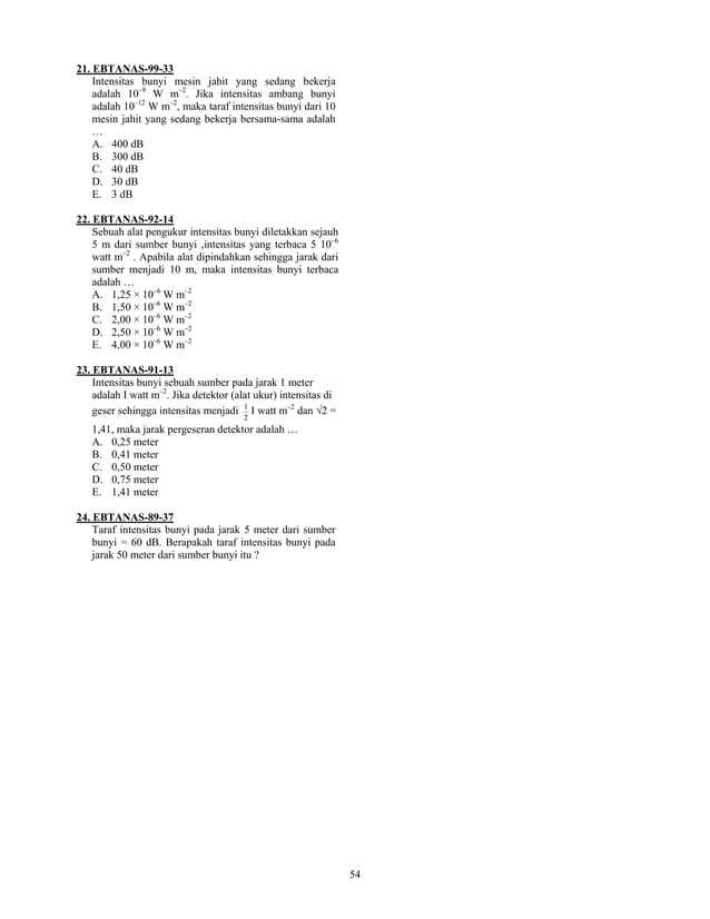 Kumpulan soal UN fisika sma tentang getaran, gelombang, bunyi | PDF