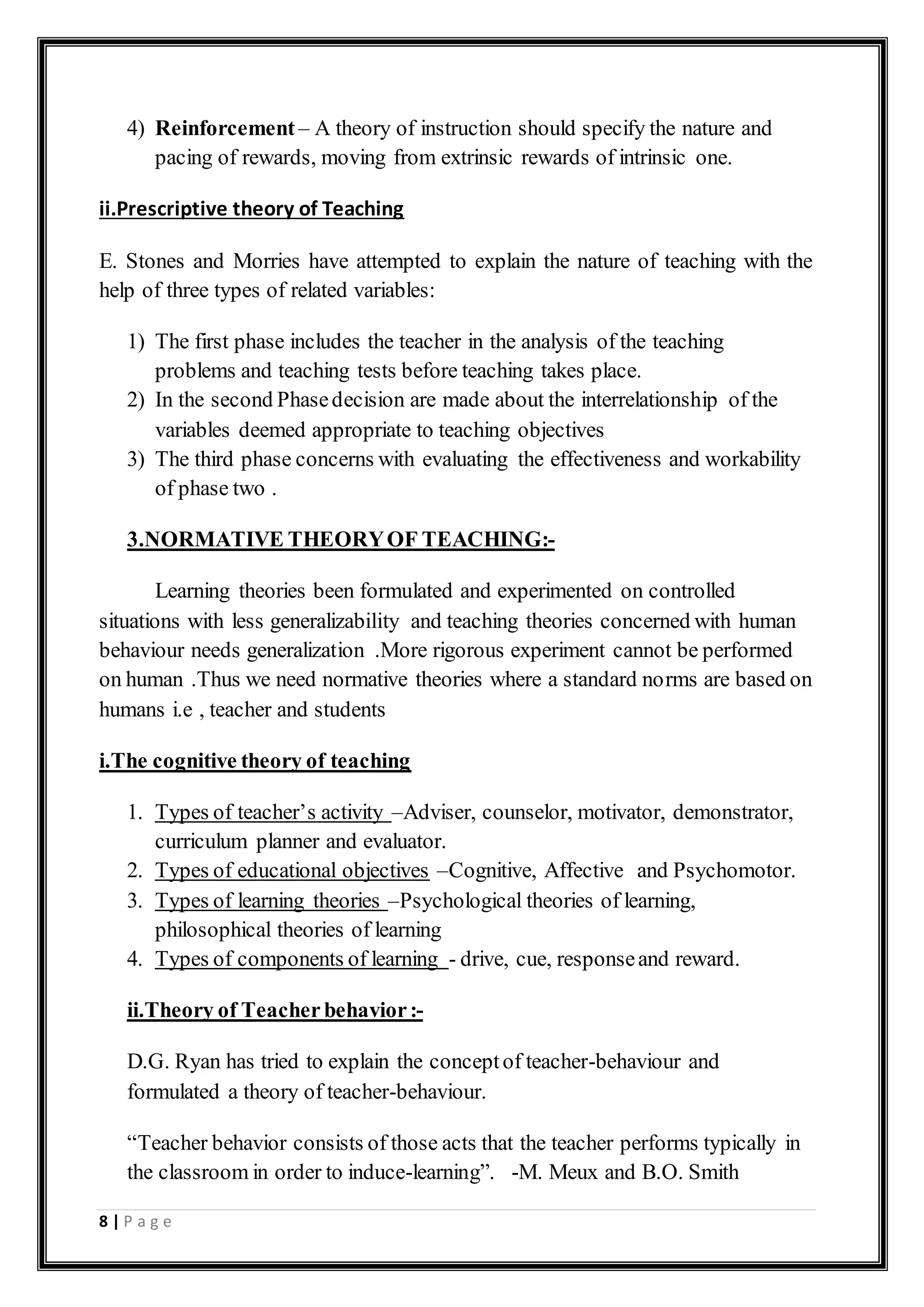 Assignment on Theories of Teaching | DOCX