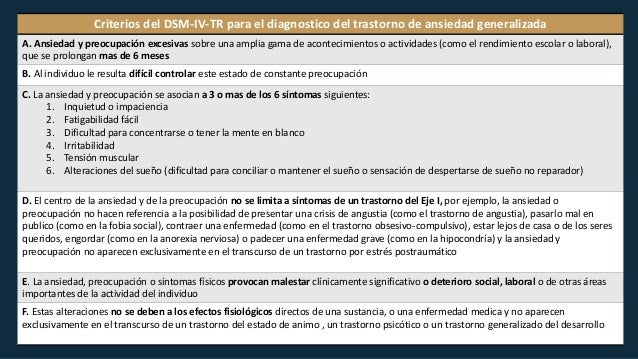 Trastorno De Ansiedad Generalizada Dsm V Pdf - telefono medico seguridad social