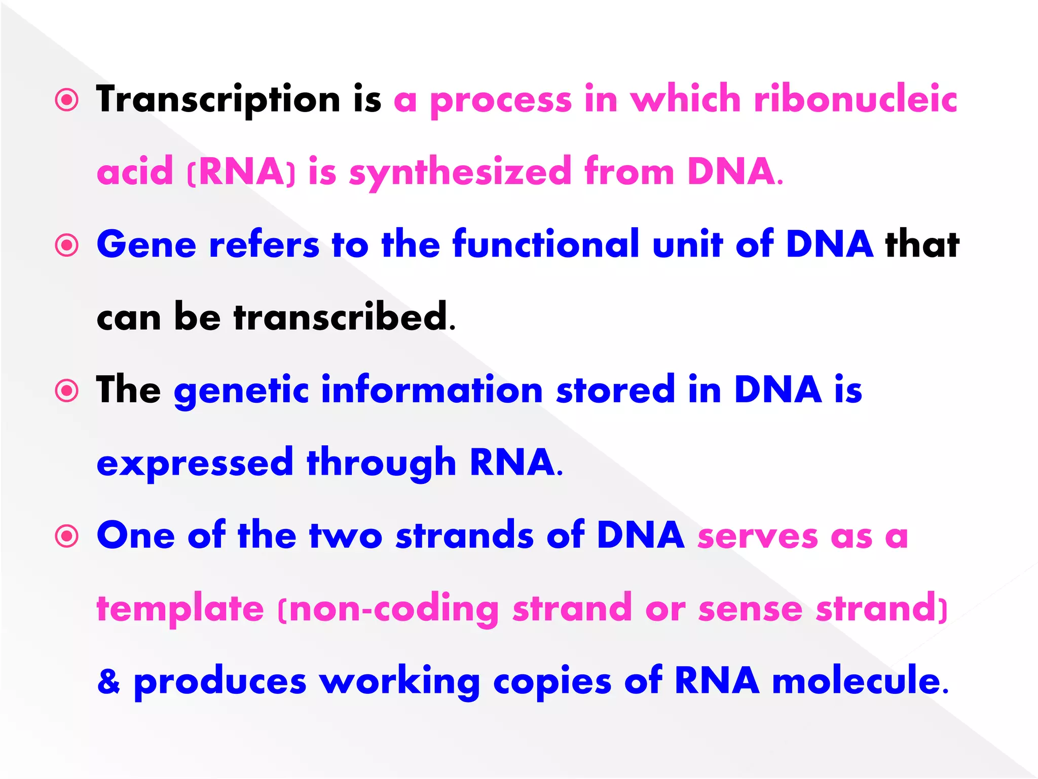 TRANSCRIPTION & POST-TRANSCRIPTIONAL MODIFICATIONS | PPTX