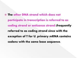 TRANSCRIPTION & POST-TRANSCRIPTIONAL MODIFICATIONS | PPTX