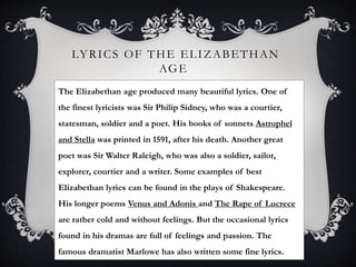 3. Elizabethan literature with questions | PPTX