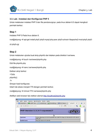 3.1 lab-instalasi dan konfigurasi webserver-mysql-php-phpmyadmin | PDF