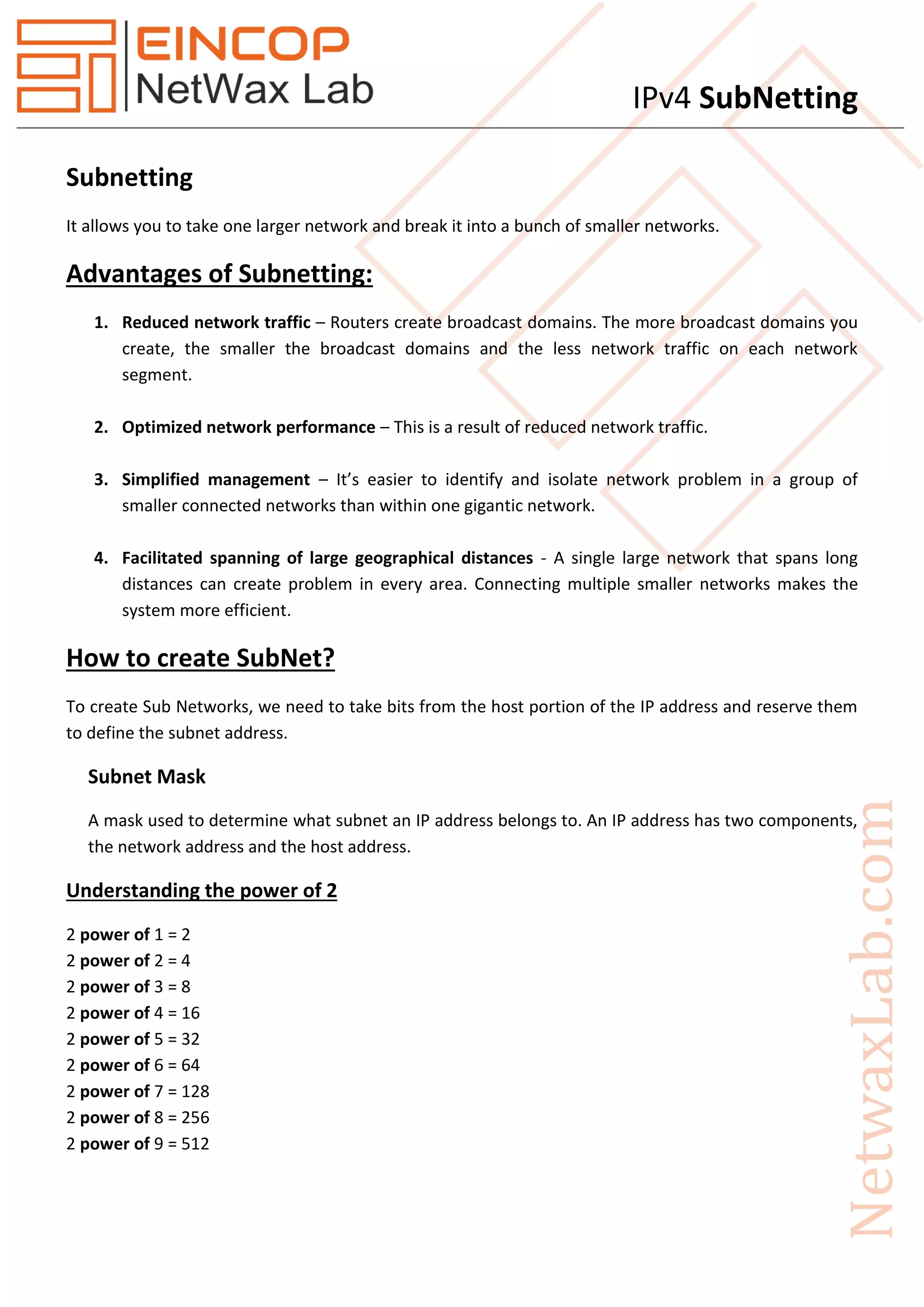 Subnetting | PDF | Computer Networking | Computing