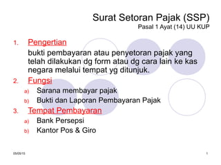 Surat Setoran Pajak | PPT