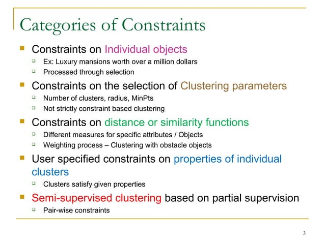 3.6 constraint based cluster analysis