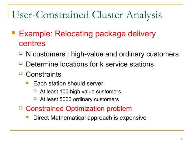 3 6 Constraint Based Cluster Analysis