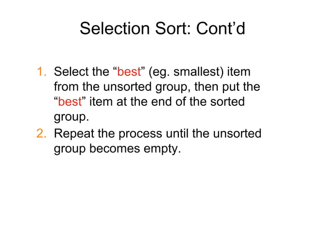 3.4 selection sort | PPT | Free Download