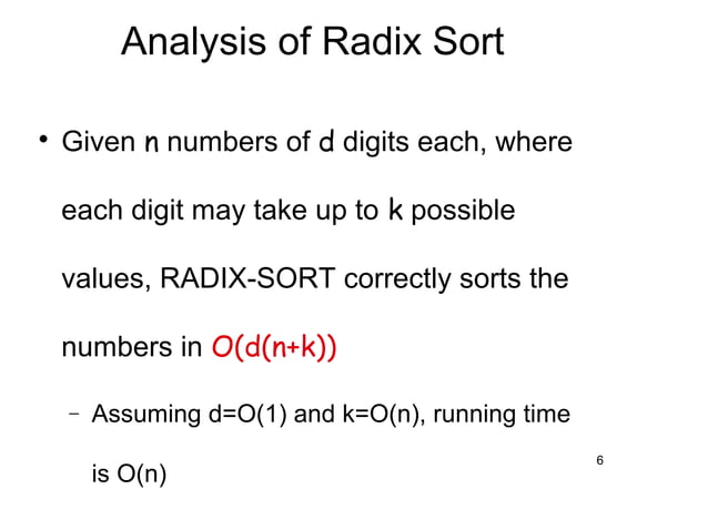 3.6 radix sort | PPT | Programming Languages | Computing