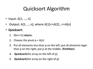 3.8 quicksort | PPT | Programming Languages | Computing