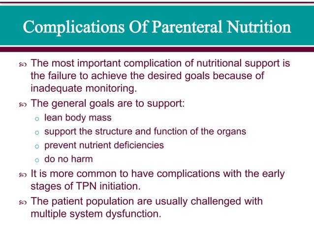 3. Complications of parenteral nutrition | PPT