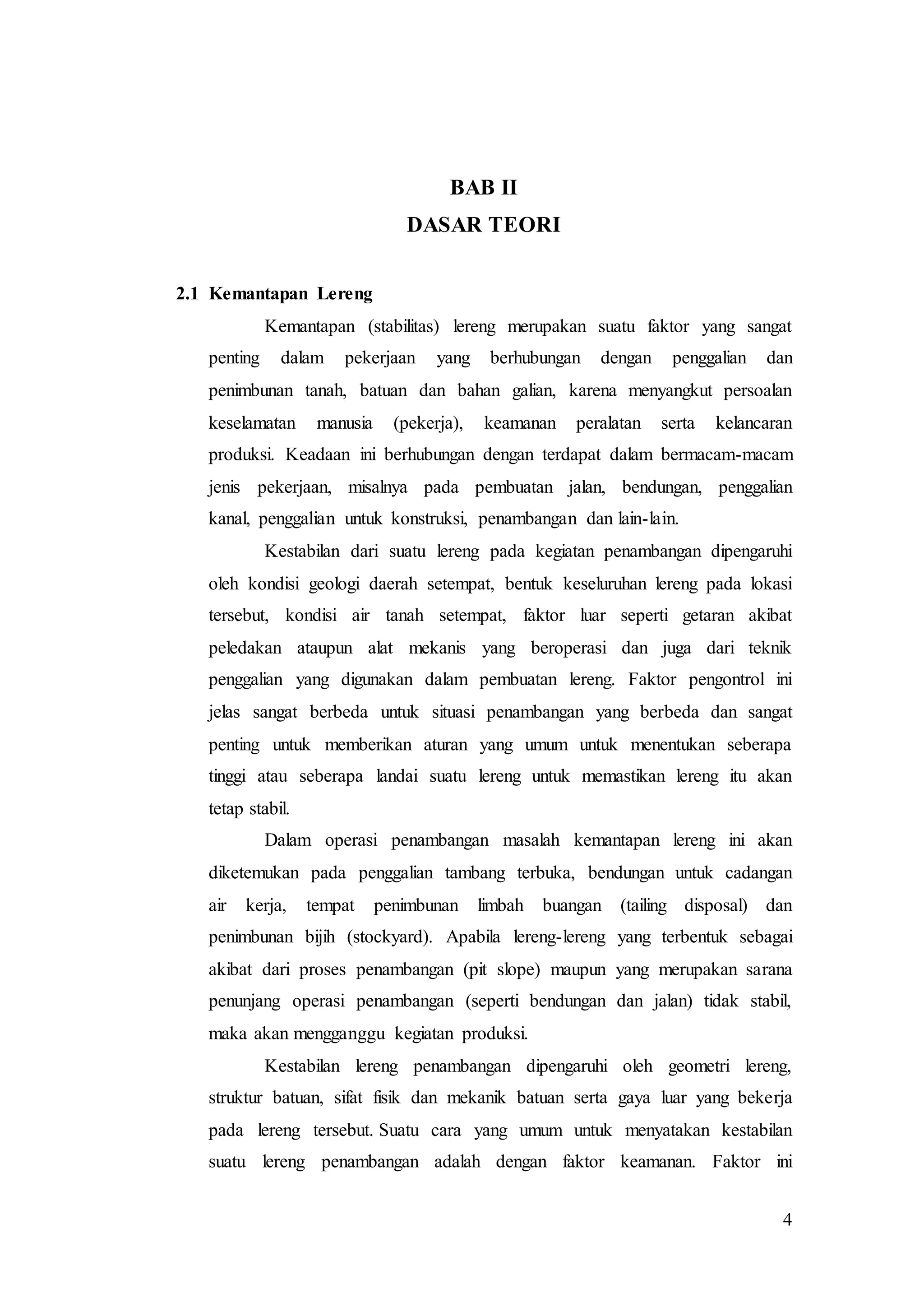 GeoTek Kestabilan Lereng | DOCX
