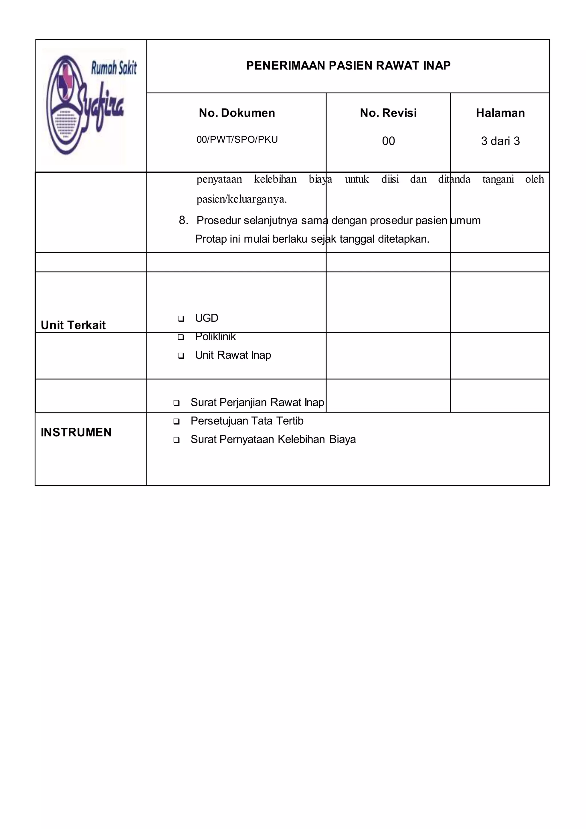 3. penerimaan pasien rawat inap | PDF