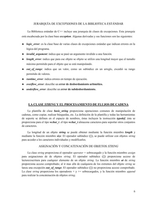 3...3 manejo de excepciones y la clase string | PDF