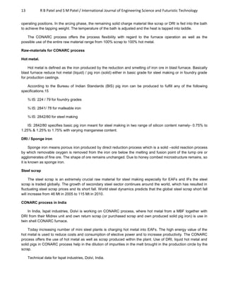 Mass and heat balance for duplex stainless steel production by conarc ...
