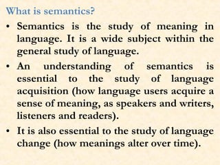 3.01 semantics | PPT | Poetry | Books and Literature