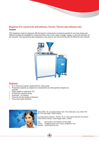 Testing/Manufacture/Adhesive dispenser | PDF
