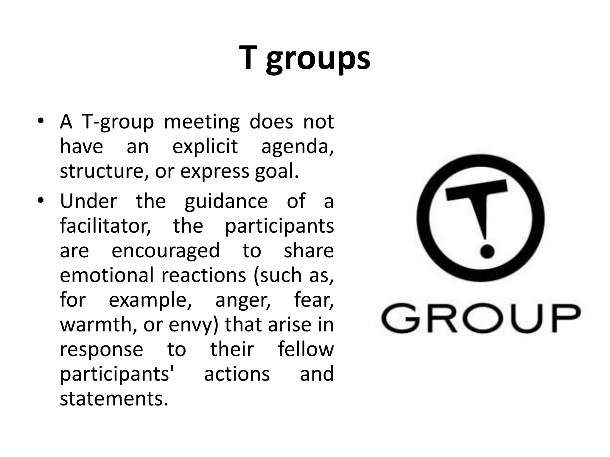 T- group individual OD interventions - Organizational Change and ...