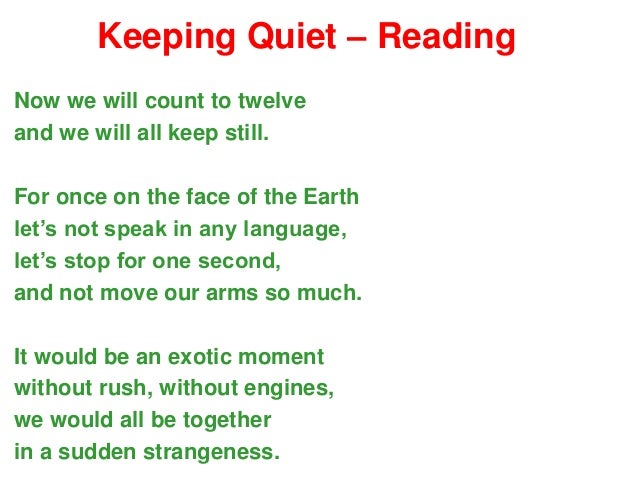 3. keeping quiet