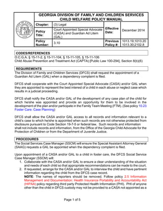 3.10 court appointed special advocate (casa) and guardian ad litem (gal ...