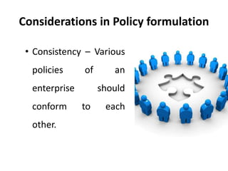 Considerations in policy formulation - corporate management - Manu ...