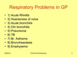 Respiratory system Problems in GP | PDF
