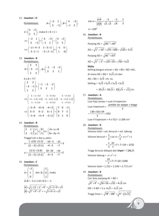 soal dan pembahasan UN MATEMATIKA SMK 2008 | PDF