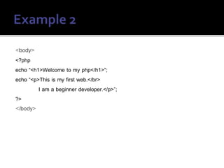 PHP Basic ເບື້ອງຕົ້ນ | PPT