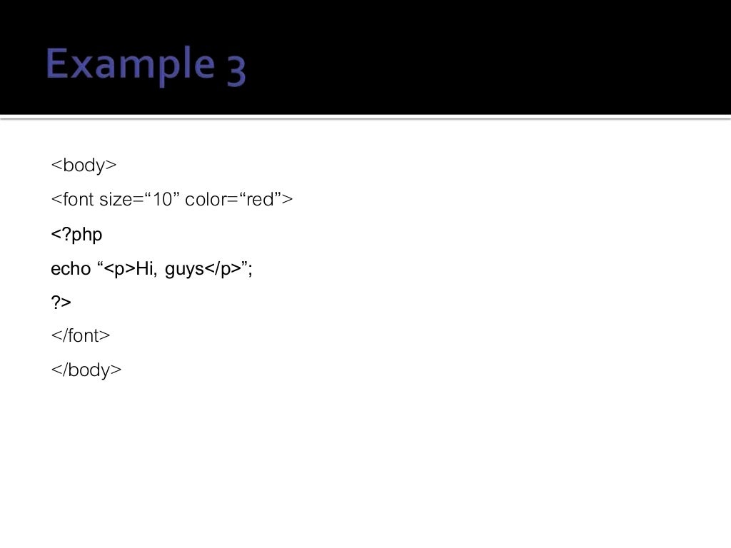 Php Basic ເບື້ອງຕົ້ນ