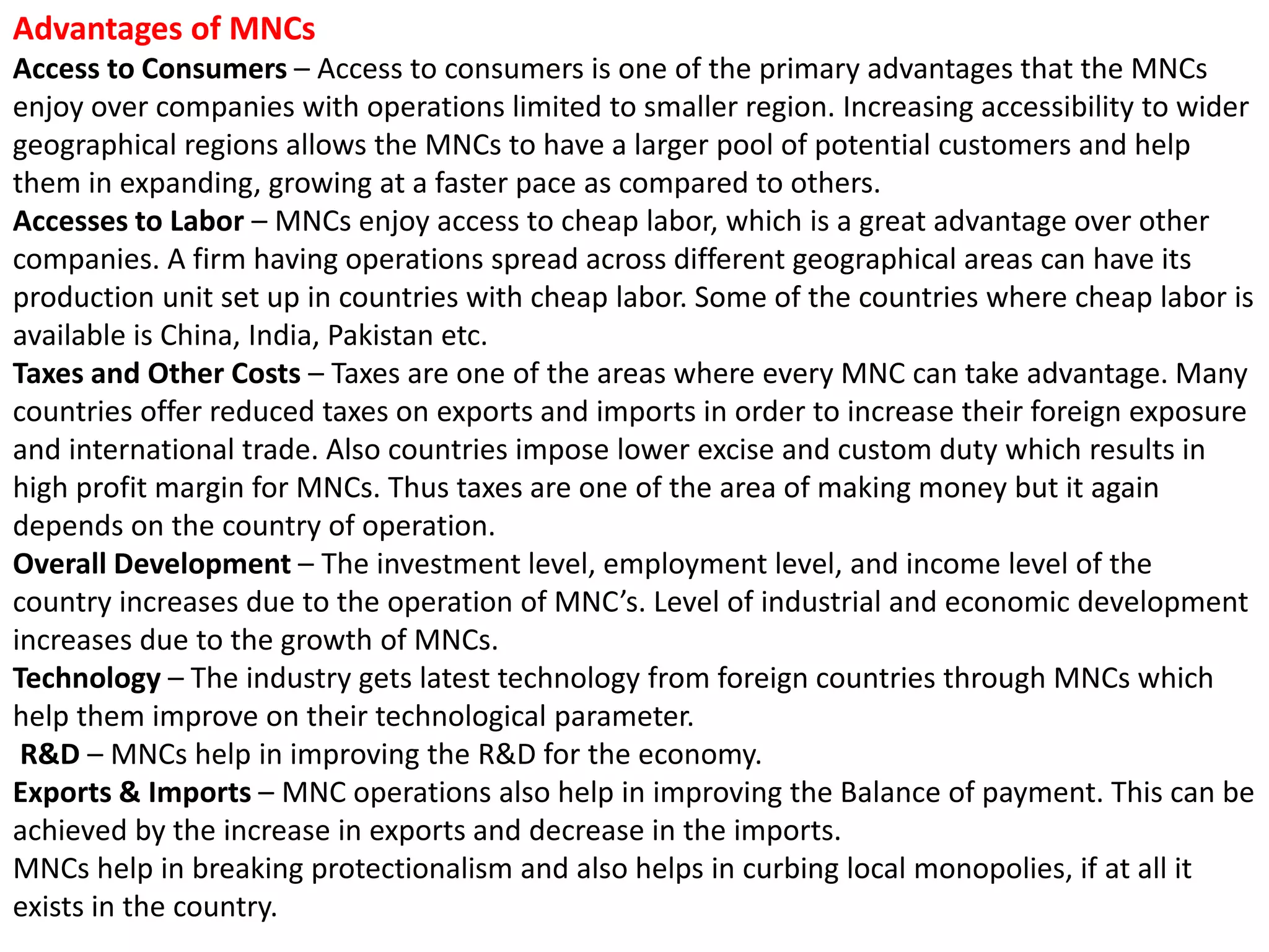 Multinational Corporations (MNCs) | PPTX