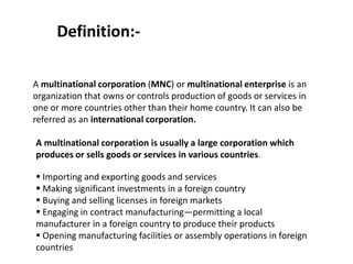 Multinational Corporations (MNCs) | PPTX
