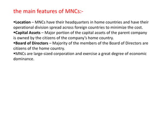 Multinational Corporations (MNCs) | PPTX