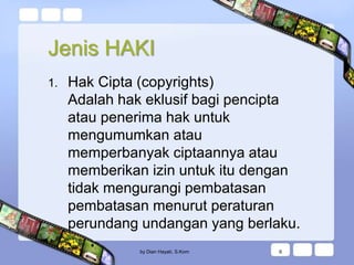 3.3 pentingnya hak cipta atas kekayaan intelektual (haki) | PPTX