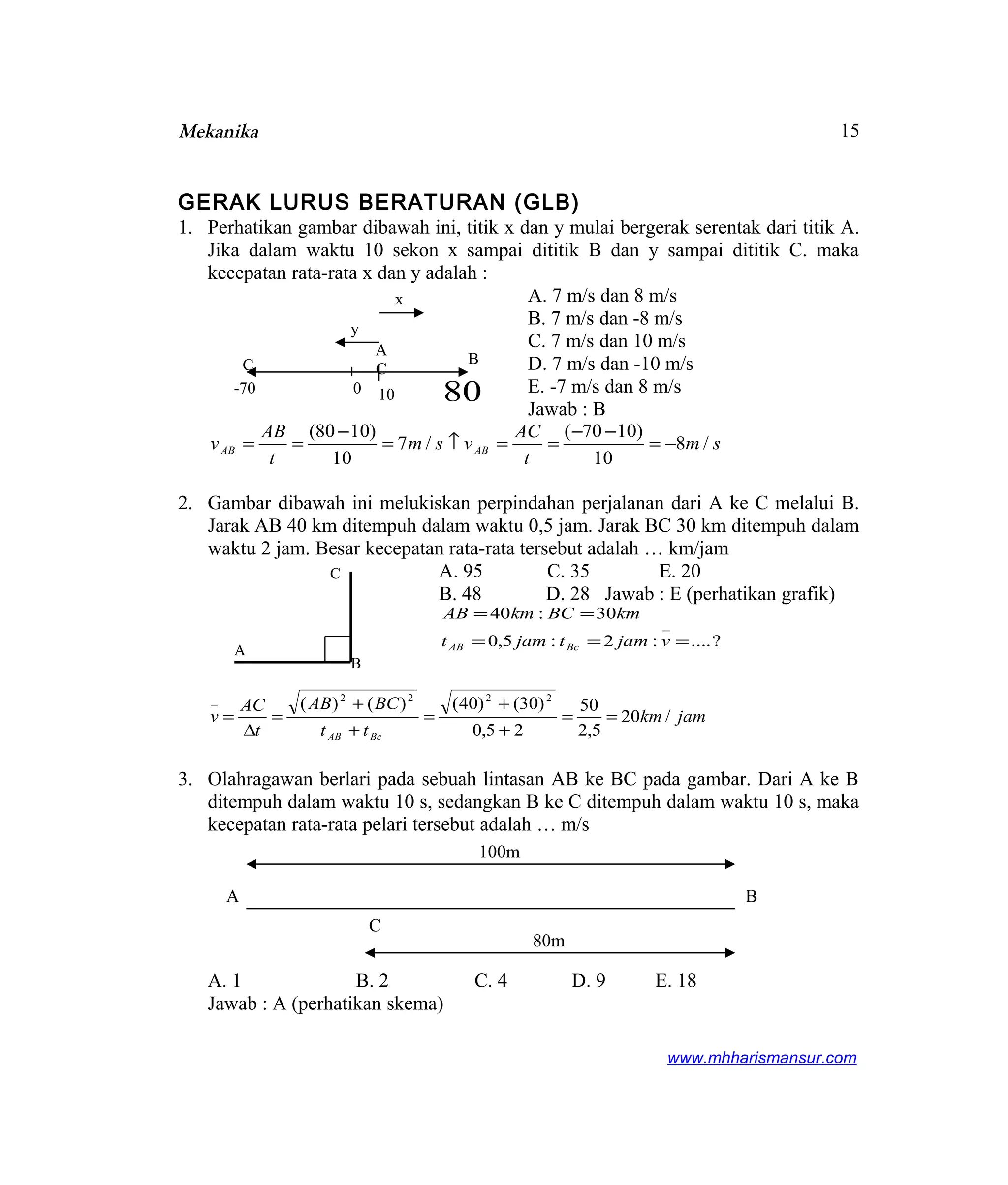 Gerak Lurus Beraturan(glb) | PDF