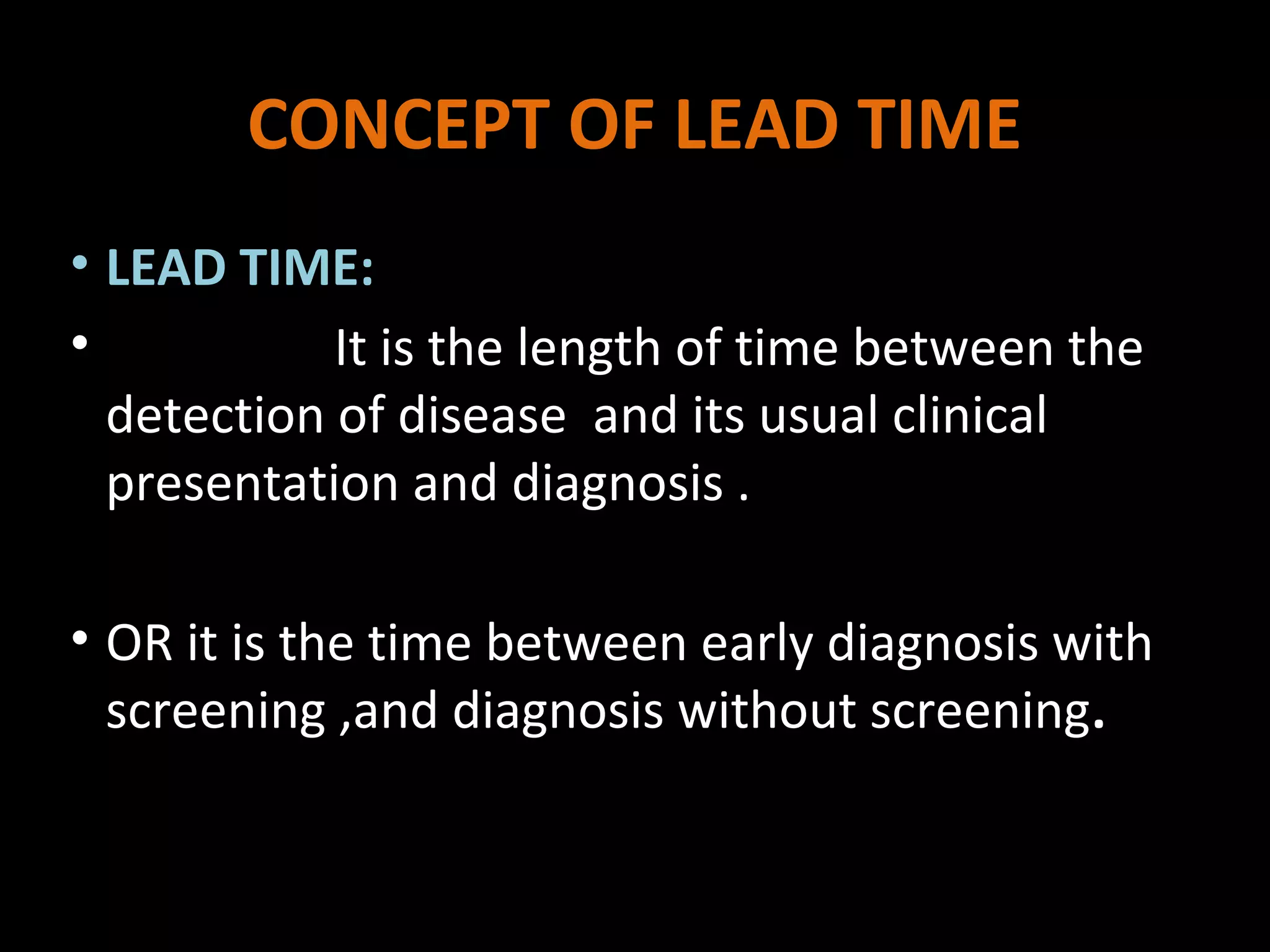 Screening vs Diagnostic Tests & Concept of lead Time | PPT
