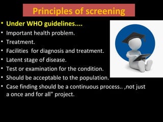 Screening vs Diagnostic Tests & Concept of lead Time | PPT