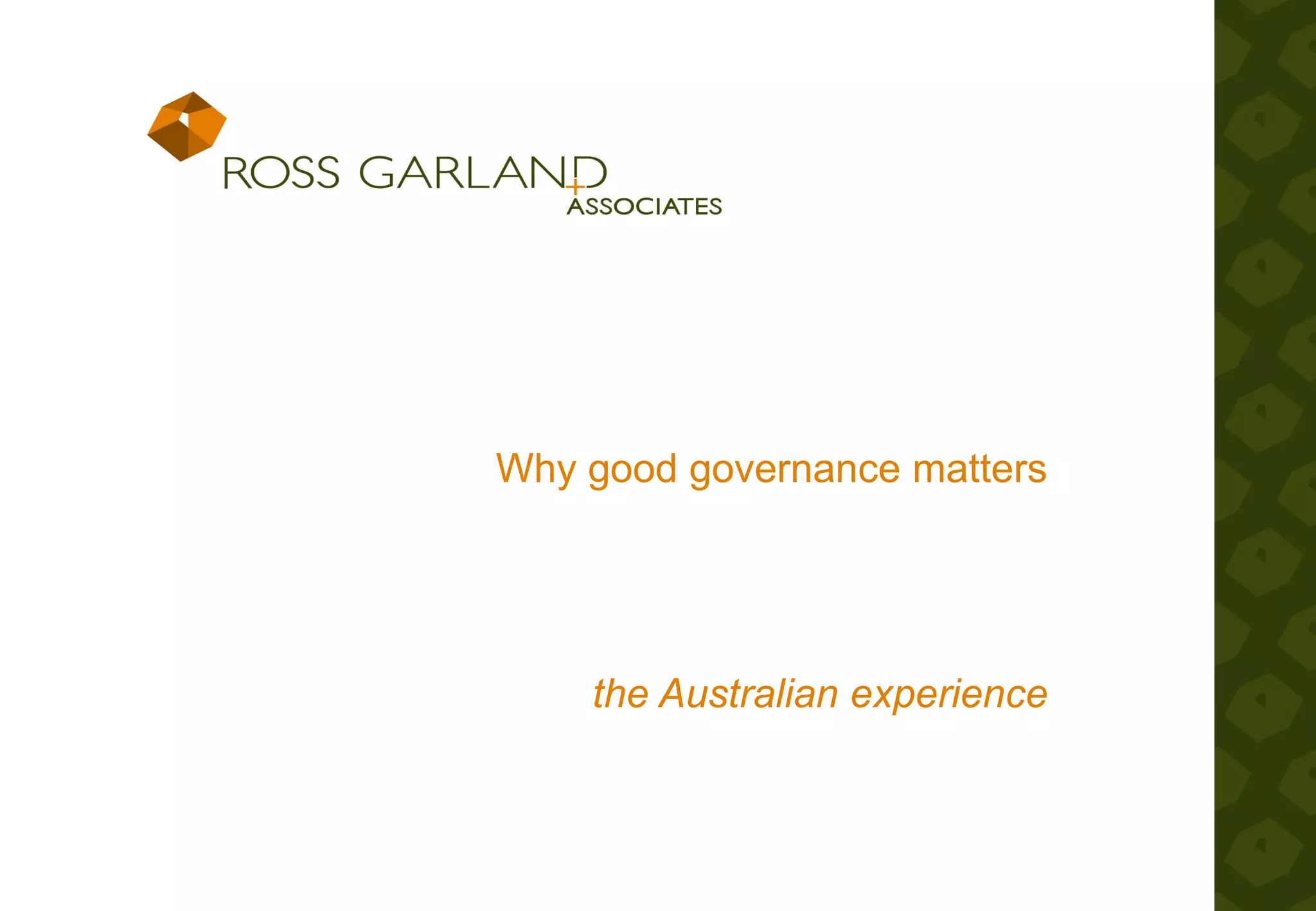 3. Ross Garland - building governance capability - challenges facing ...