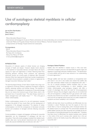 Use of autologous skeletal myoblasts in cellular cardiomyoplasty | PDF
