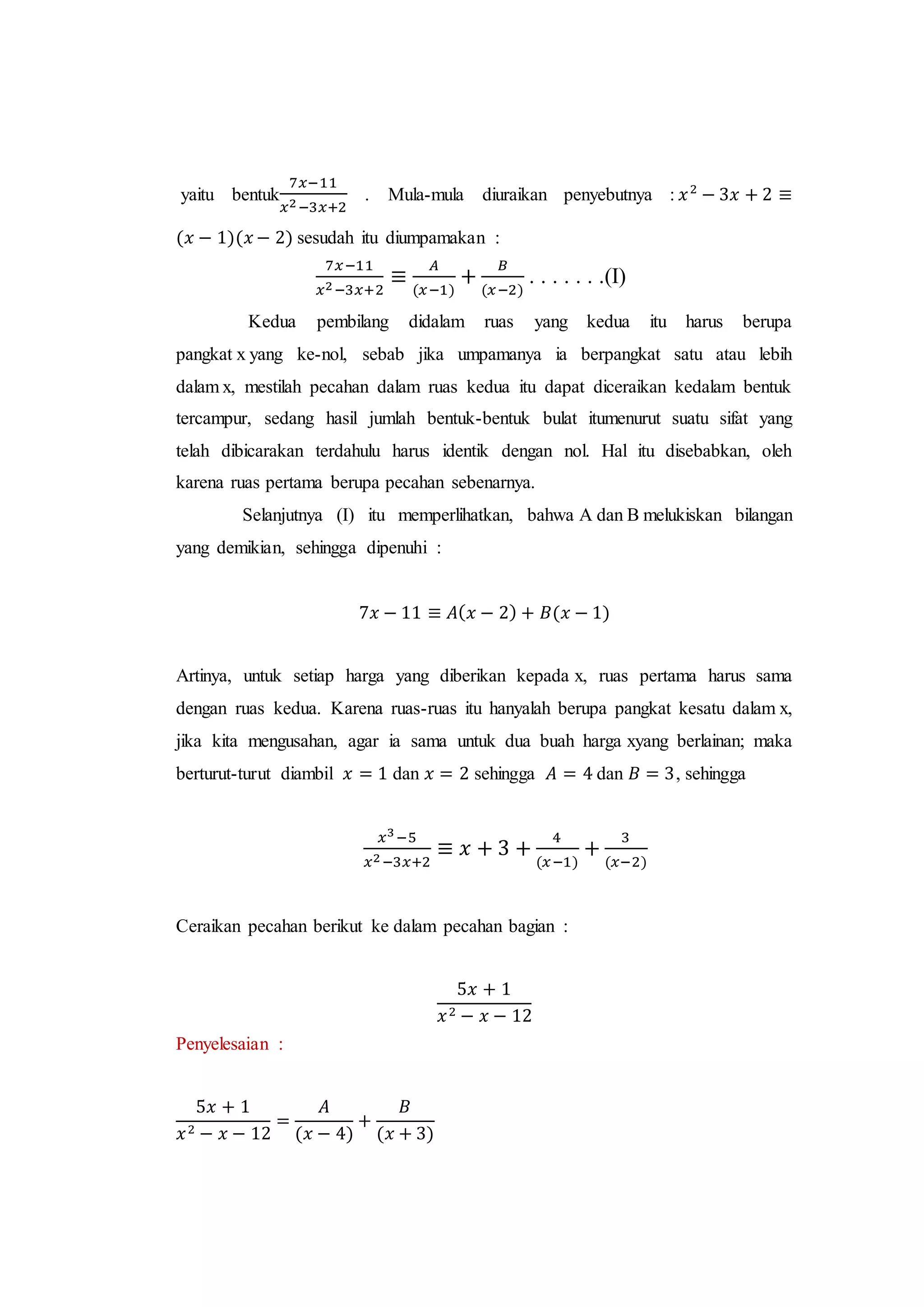 Materi Aljabar pecahan | DOCX