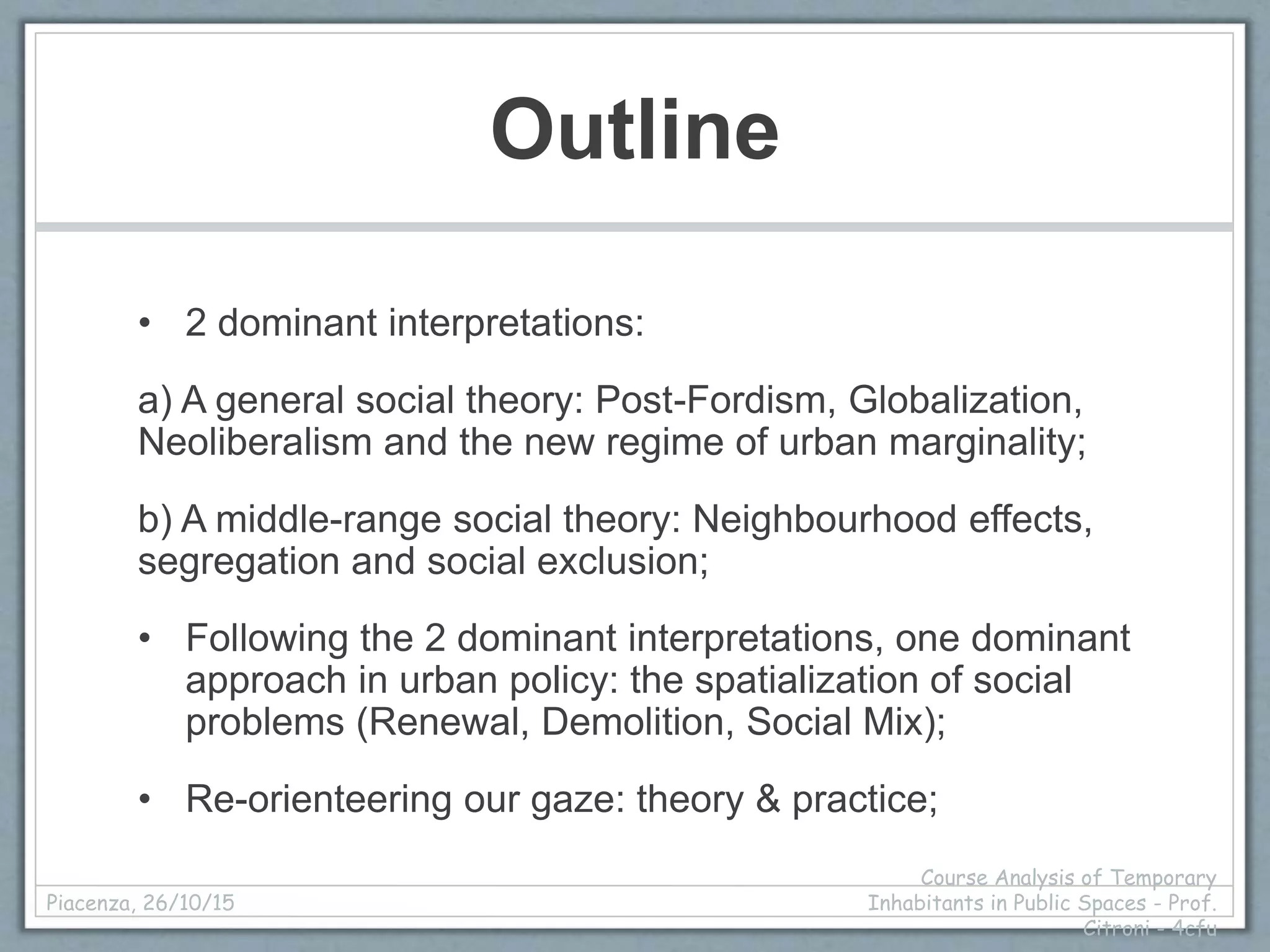 Urban marginality | PPTX