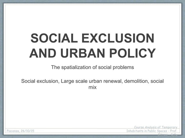 Urban marginality | PPT