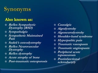 Complex Regional Pain Syndrome - dr. Syafruddin Gaus, Ph.D | PPTX